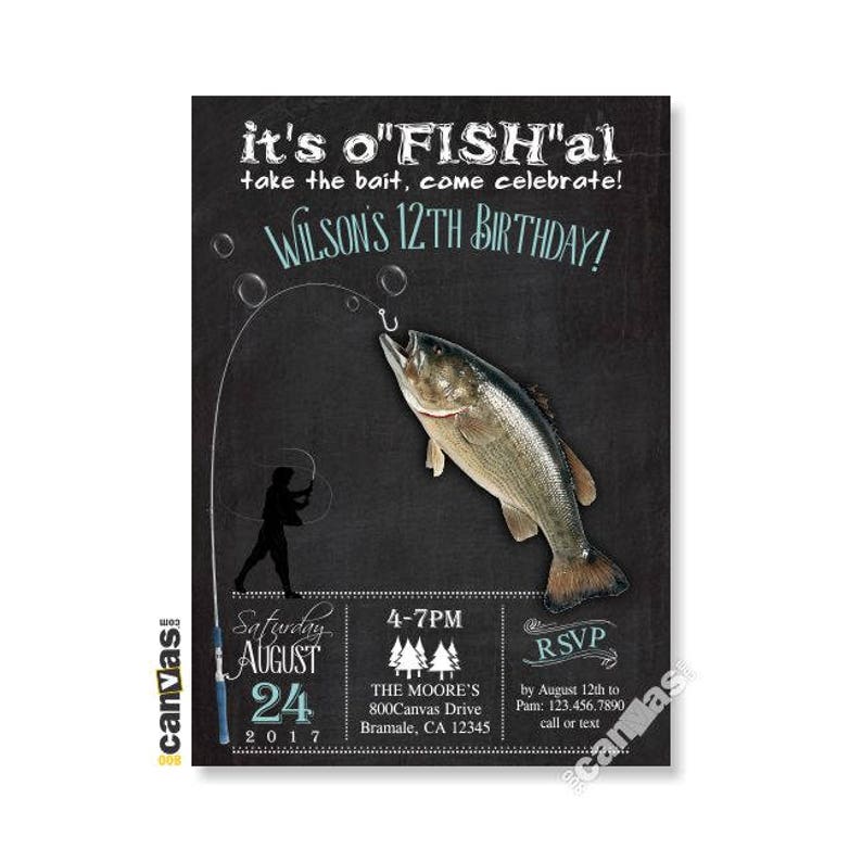 Fishing Birthday Invitation, Fish Party, Fishing Themed, Gone Fishing ...