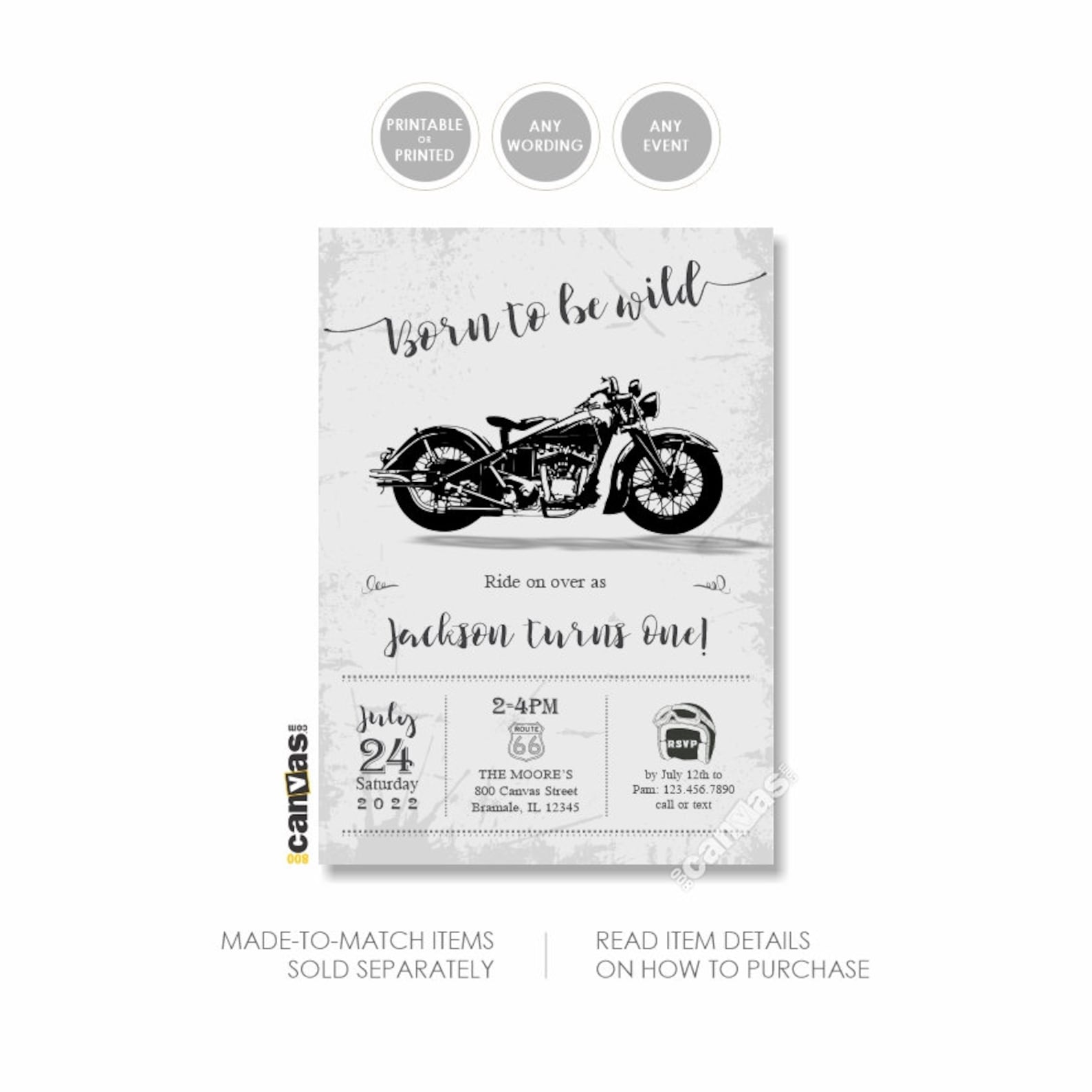 Motorcycle Birthday Invitation, Racing Birthday Invite, Adult Biker ...