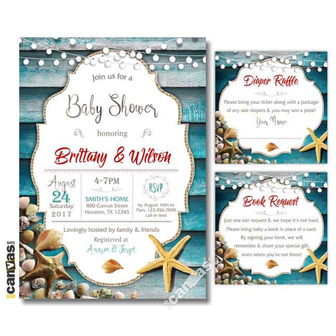Beach Baby Shower Invitation Beach Invitation Summer Baby - Etsy