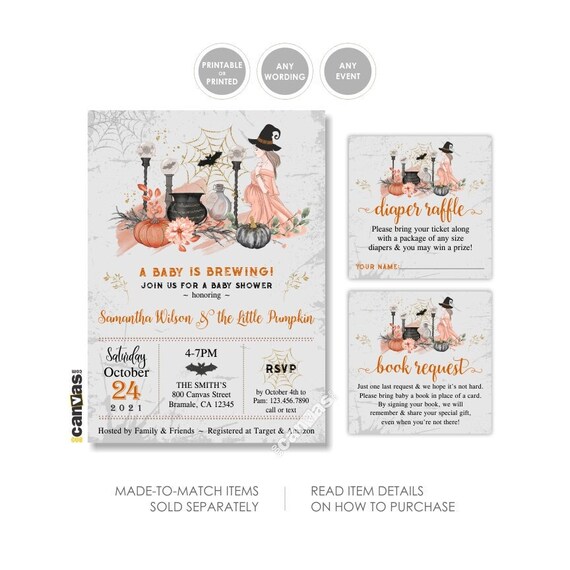 Halloween Baby Shower Invitation October Baby Shower Invite - Etsy