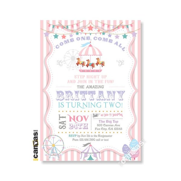 Carousel Invitation - Etsy