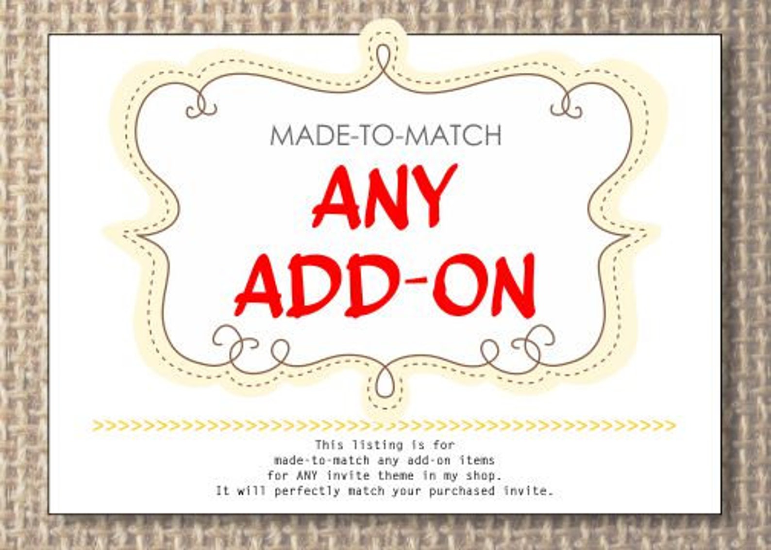 MADE-TO-MATCH Add-ons to Exactly Match Any Invitation in the Shop ...