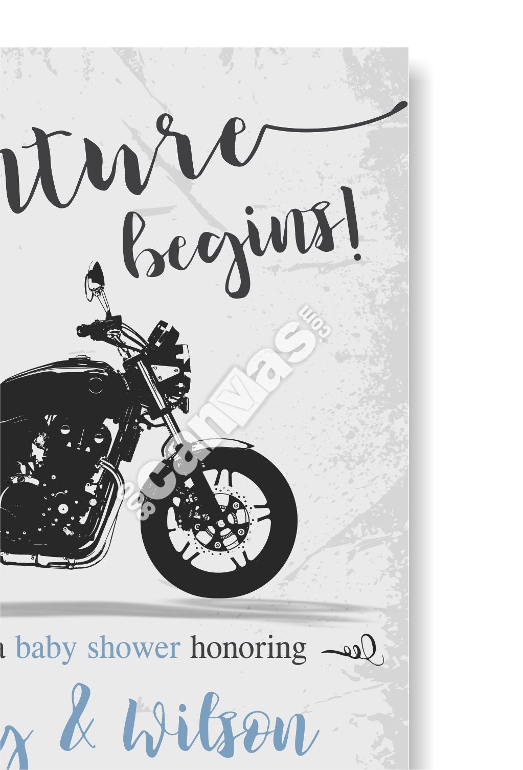 Biker Baby Shower Invitation, Motorcycle Baby Shower Invitation ...