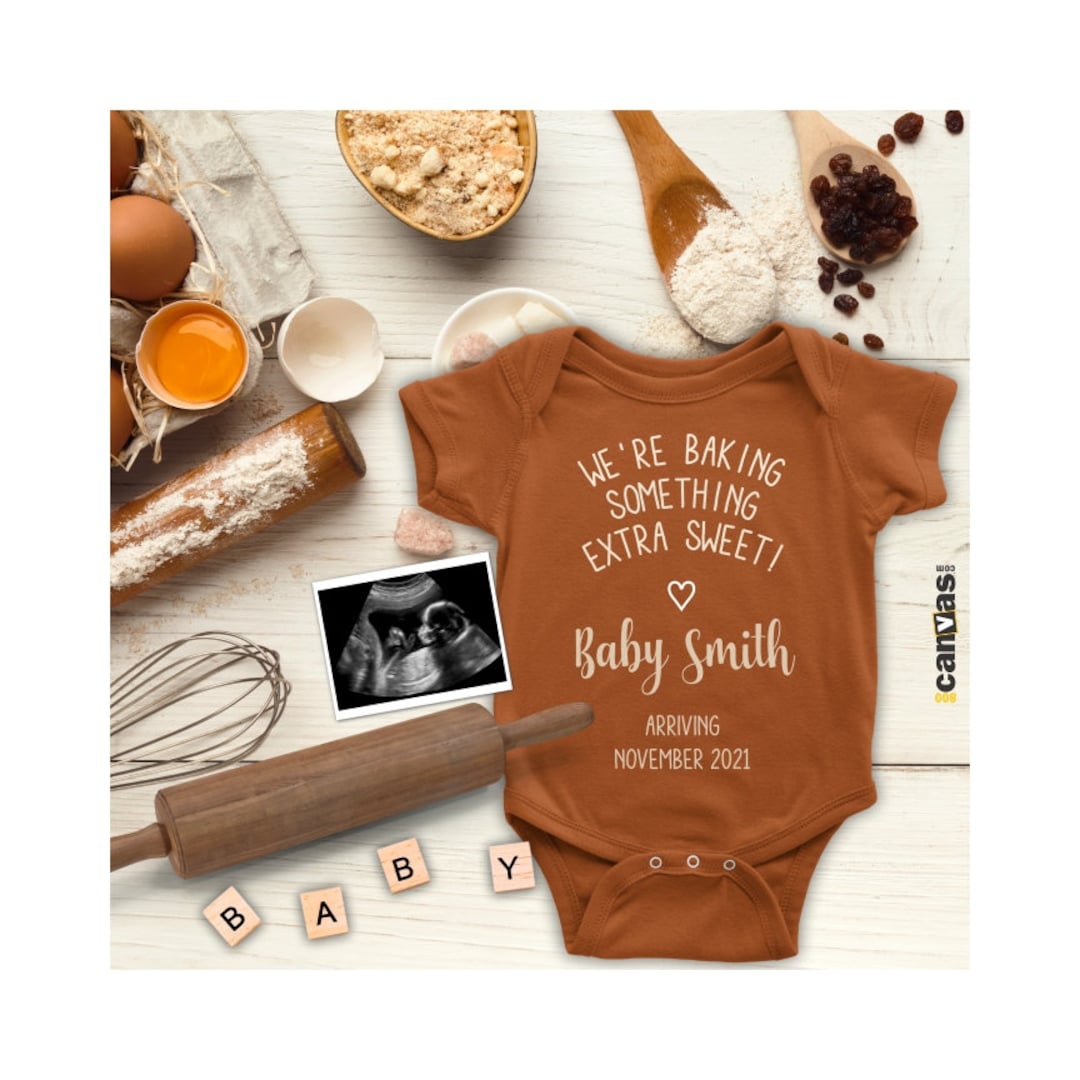 Baking Pregnancy Announcement, Bun in the Oven, Baking Themed, Holiday ...