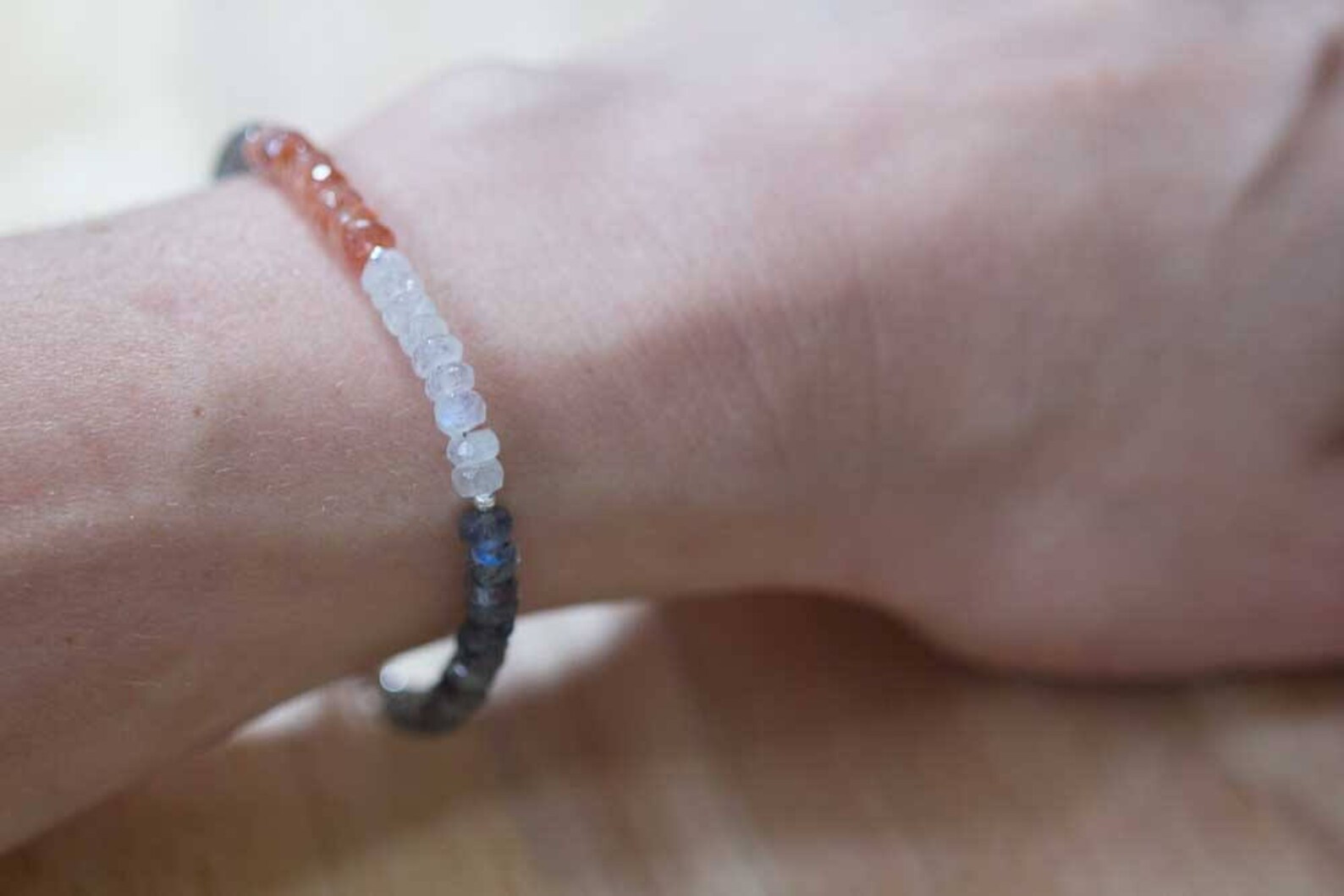 Labradorite Rainbow Moonstone & Sunstone Bracelet - Etsy
