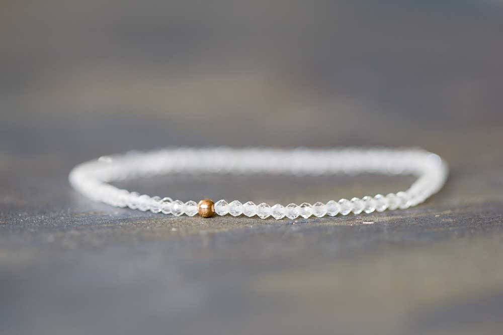 Clear Quartz Stretch Bracelet Beaded Delicate Crystal Quartz - Etsy
