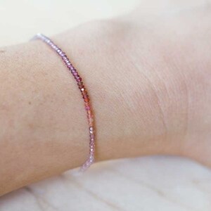 Ultra Delicate Spinel Stretch Bracelet With Clear Quartz, Multi Colored ...