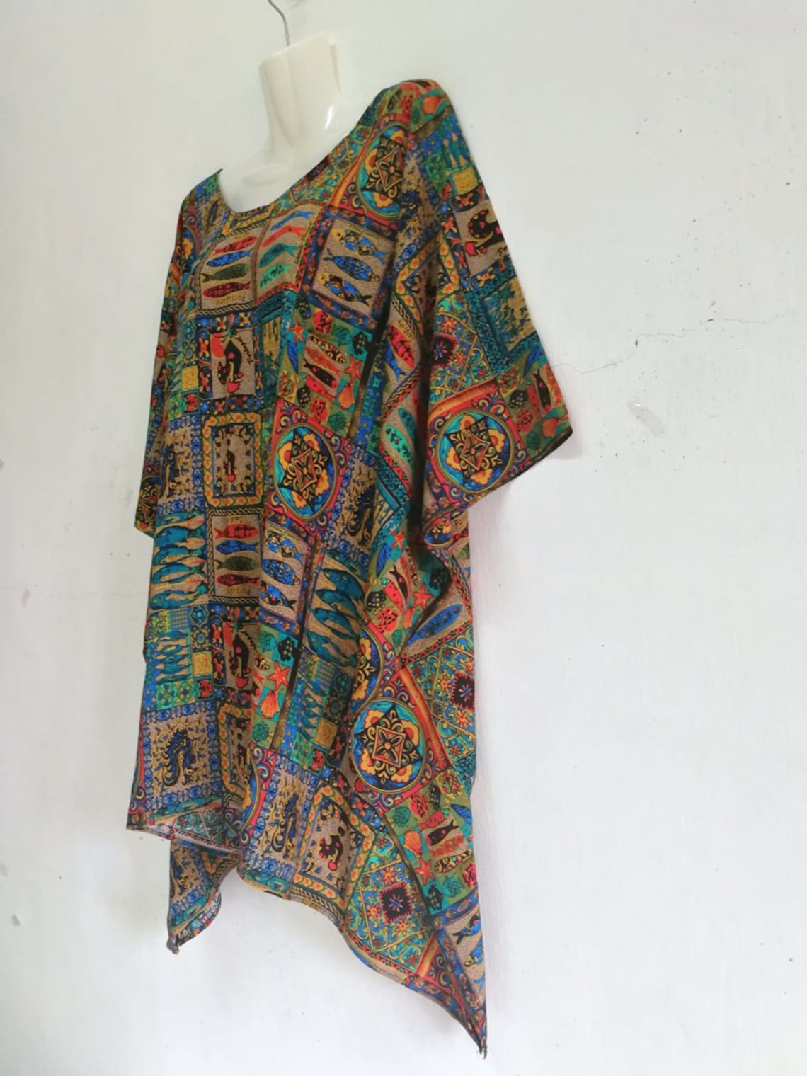 Women Tribal Art Tunic Top Blouse Ladies Loose Casual Poncho - Etsy