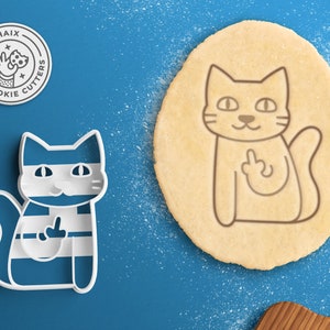 Cat Middle Finger Cookie Cutter - Middle Finger Cat Cookie Cutter ...