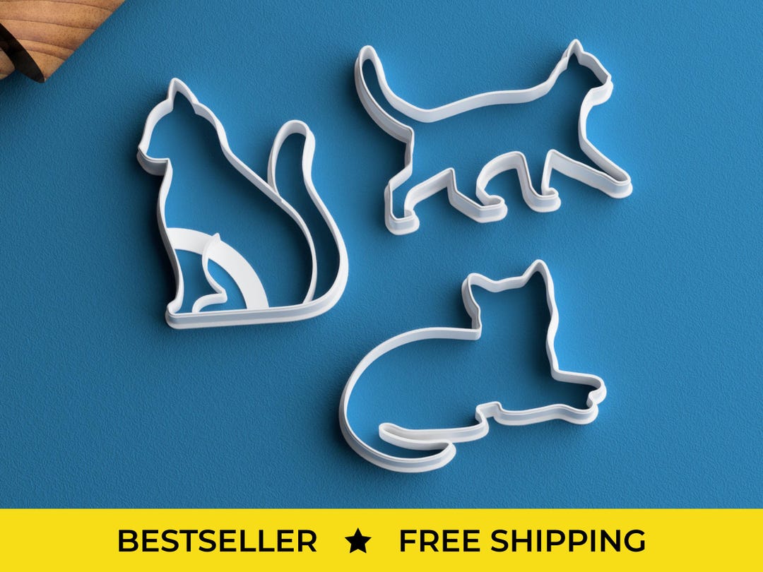 Cat Cookie Cutter Set - FREE SHIPPING Sitting Cat Cookie Cutter Crazy ...