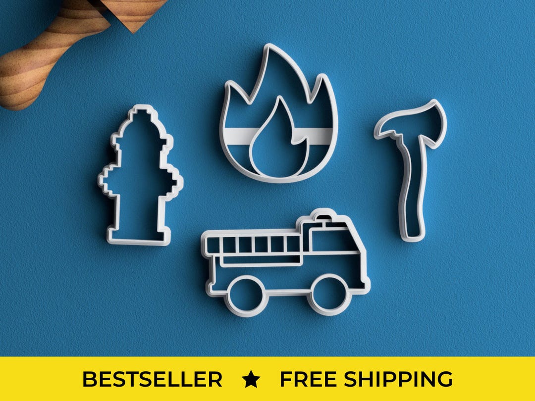 Firefighter Cookie Cutter – FREE SHIPPING Fire Truck Cookie Cutter ...