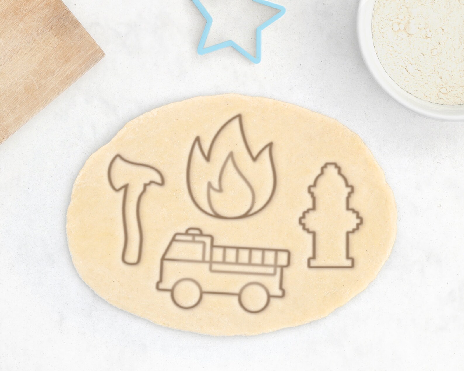 Firefighter Cookie Cutter Fire Truck Cookie Cutter Flame | Etsy