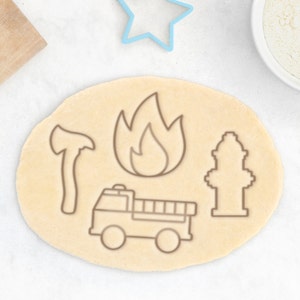 Firefighter Cookie Cutter Fire Truck Cookie Cutter Flame | Etsy