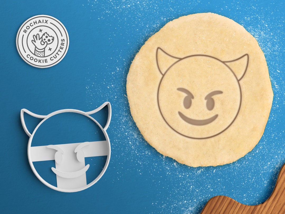 Devil Emoji Cookie Cutter – Emoji Gift Emoji Birthday Cookie Cutter ...