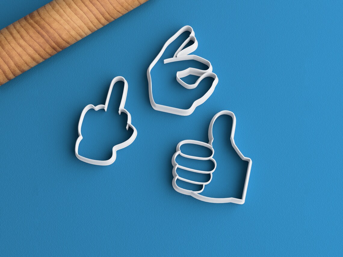 Middle Finger Cookie Cutter – Middle Finger Emoji Cookie Cutter Hand ...