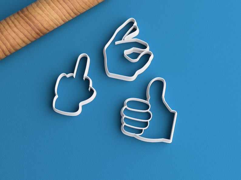 Middle Finger Cookie Cutter – Middle Finger Emoji Cookie Cutter Hand ...