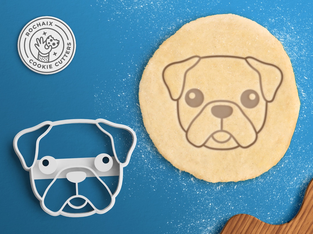 Pug Cookie Cutter - Personalized Pug Cookie Cutter Custom Pug Face ...
