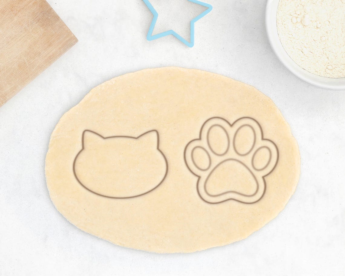 Minimal Cat Cookie Cutter Cute Cat Paw Cookie Cutter Crazy | Etsy