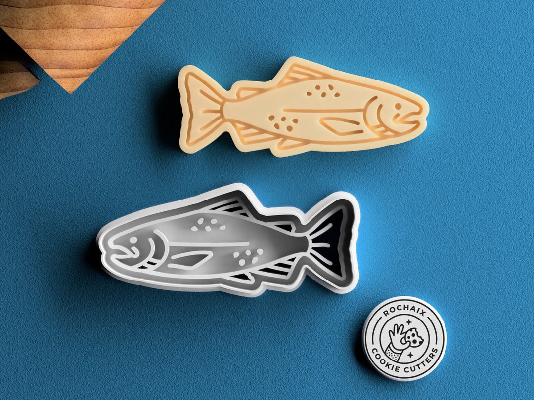 Salmon Cookie Cutter - Trout Cookie Cutter Fish Cookie Cutter Fisherman ...