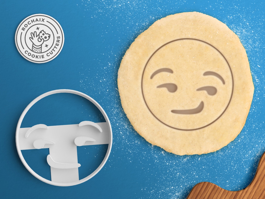 Smirking Emoji Cookie Cutter Smirk Emoji Gift Adult Cookie Cutter - Etsy