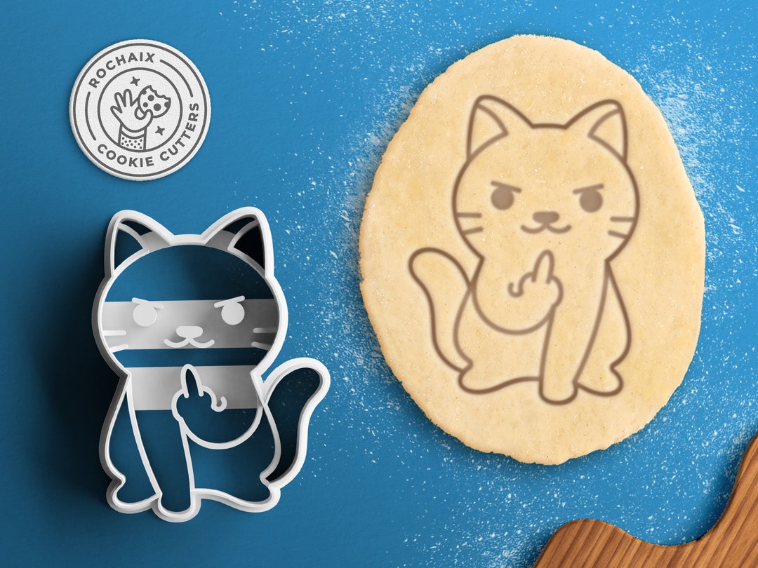 Cat Middle Finger Cookie Cutter - Cat Butt Cookie Cutter Middle Finger ...