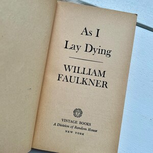 1957 as I Lay Dying William Faulkner Book Classic Literature Novel ...