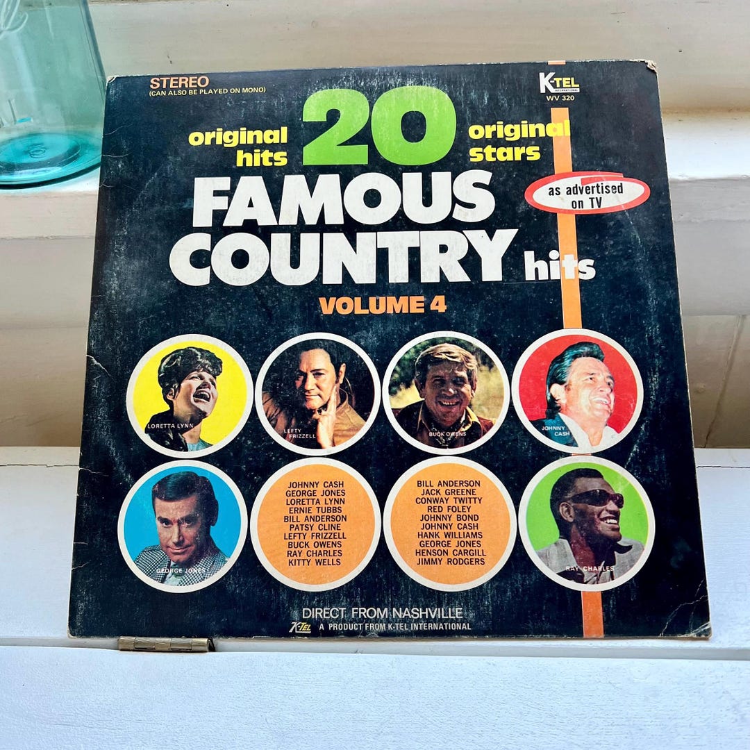 1970 20 Famous Country Hits Vinyl Record Johnny Cash Ray Charles 1970s ...