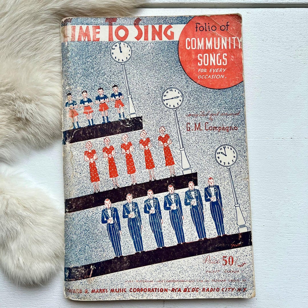 1938 Community Songs Songbook Time to Sing Church Antique Christmas ...