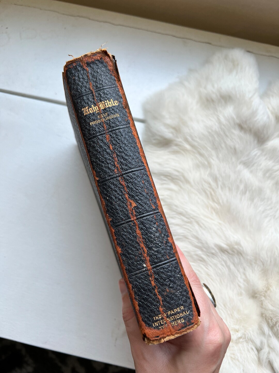 1908 Holy Bible Old New Testament Book Self Pronucing Edition Catholic ...