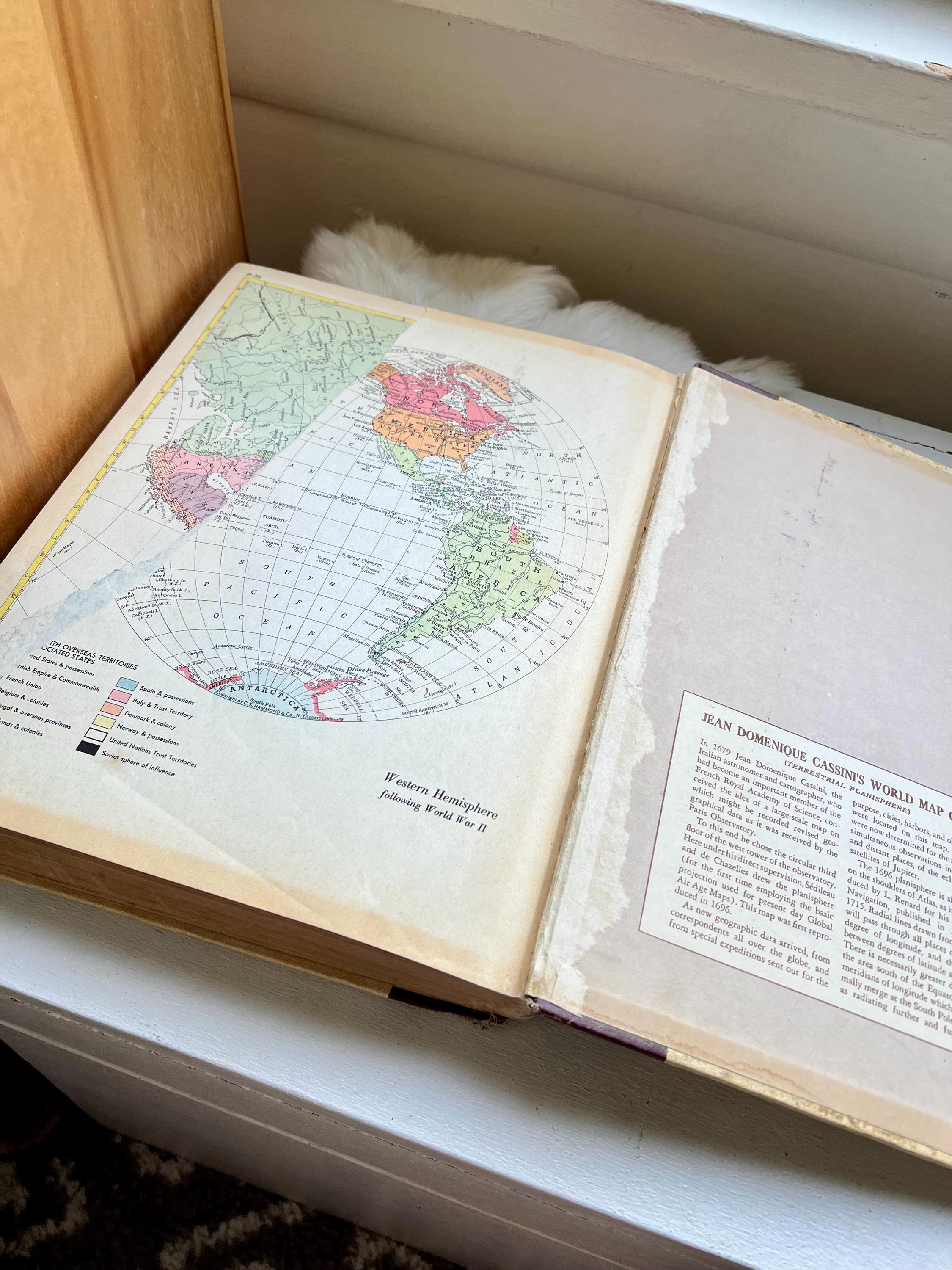 1956 Hammond's World Atlas: Vintage Geography Map Book - Etsy