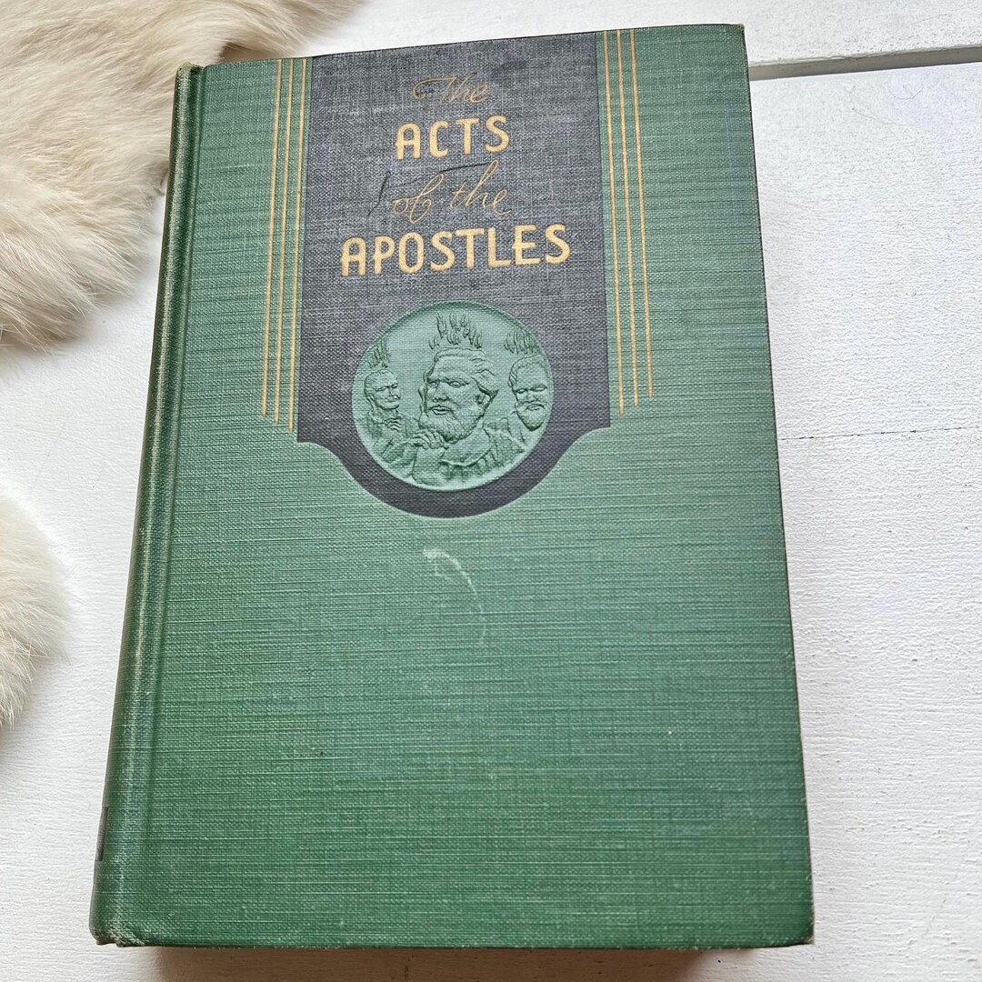 1959 Acts of the Apostle Book Green Illustrated Saint Vintage Antique ...