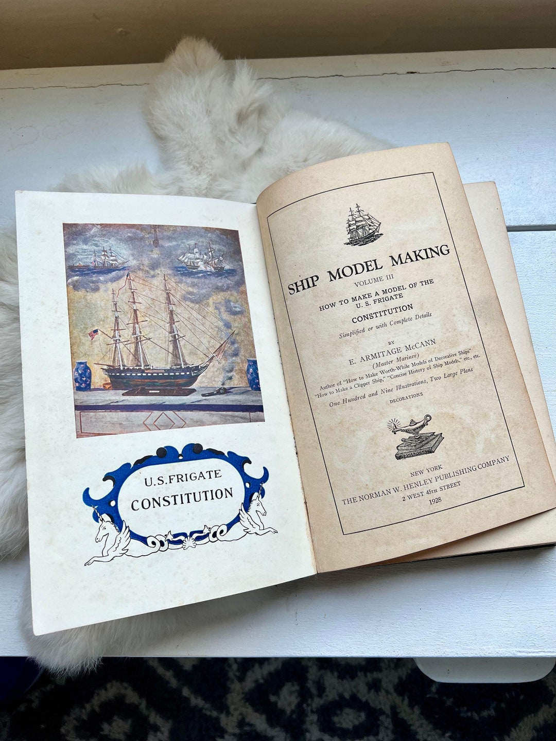 1928 U.S.S. Constitution Ship Model Making Book Guide Henley Antique ...