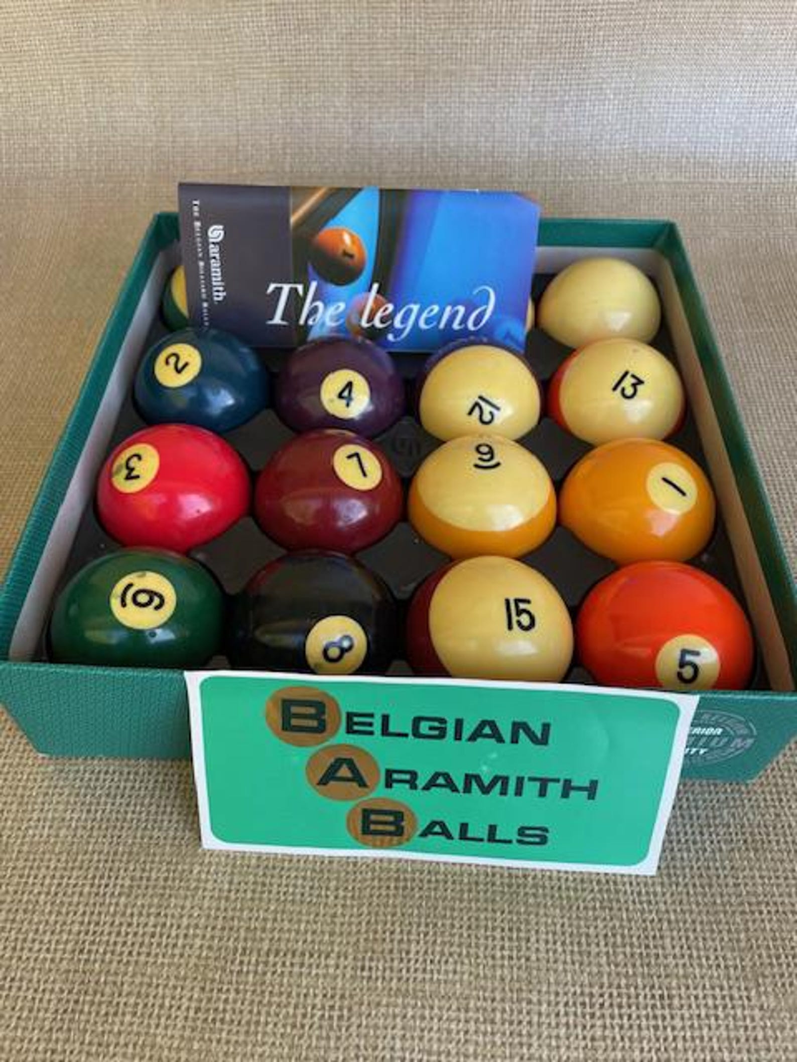 Vintage Pool Balls by Aramith of Belgium-complete Set Including Cue ...