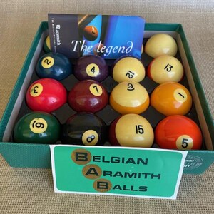 Vintage Pool Balls by Aramith of Belgium-complete Set Including Cue ...