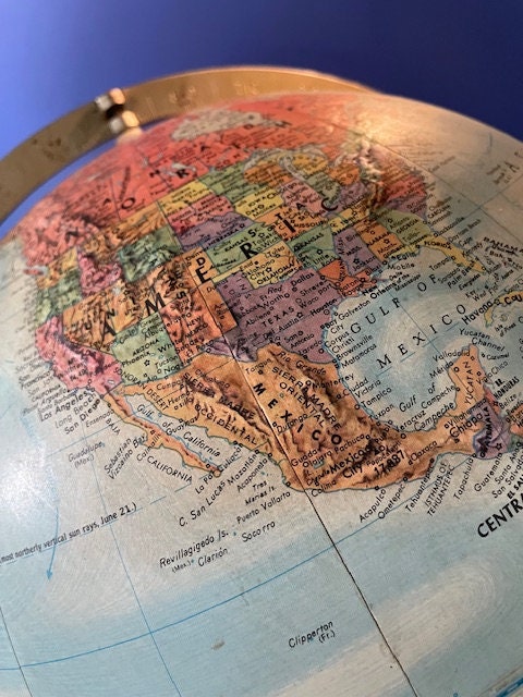1960's Replogle 12" World Globe Stereo Relief Series • With Bullet Feet ...