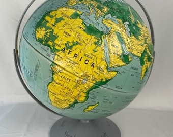 WORLD GLOBE Nystrom 16-inch Pictorial Relief Globe Vintage c.1955-1956 ...
