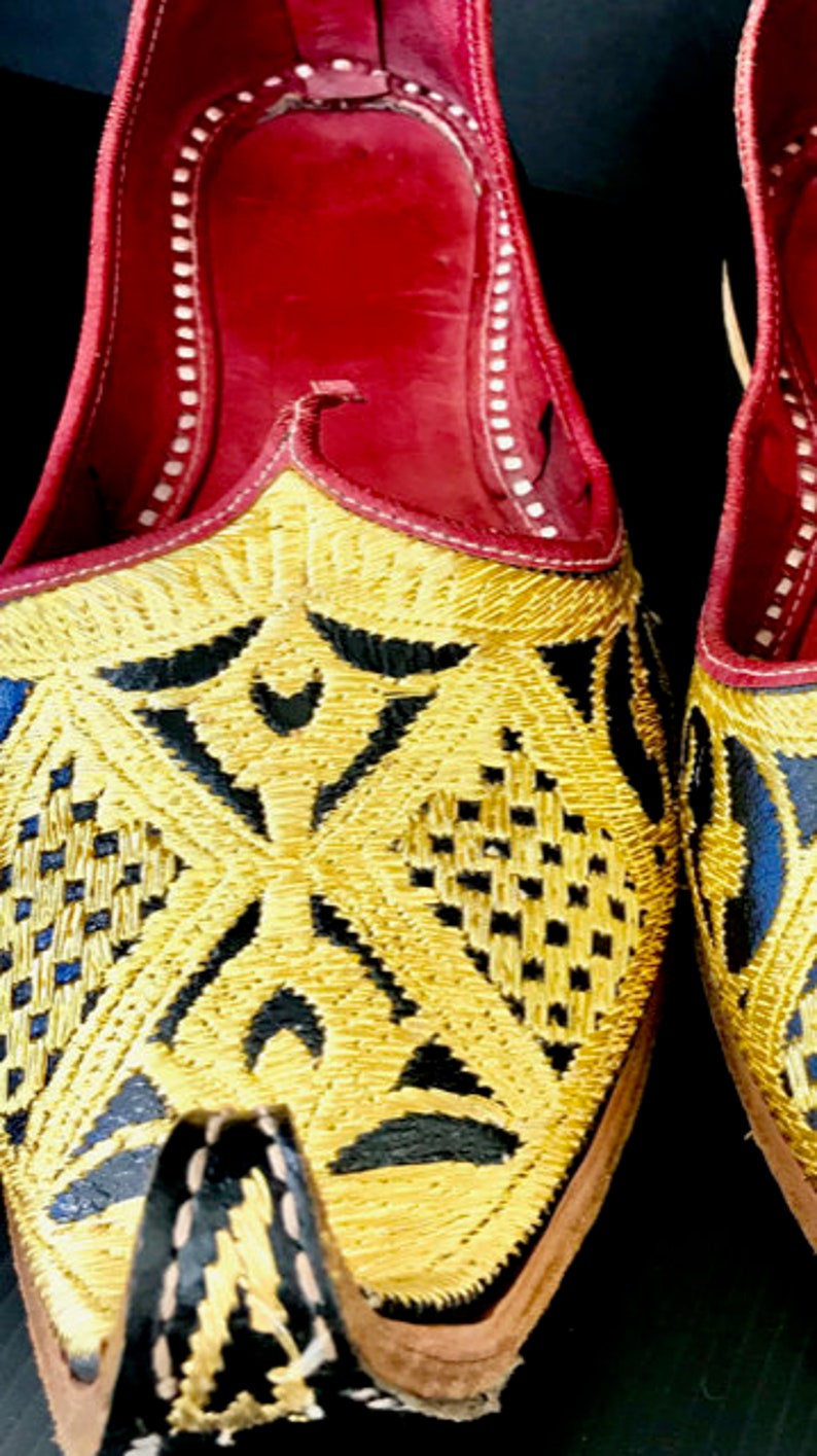 Ceremonial Arabic Leather Genie Style Wedding Slippers | Etsy