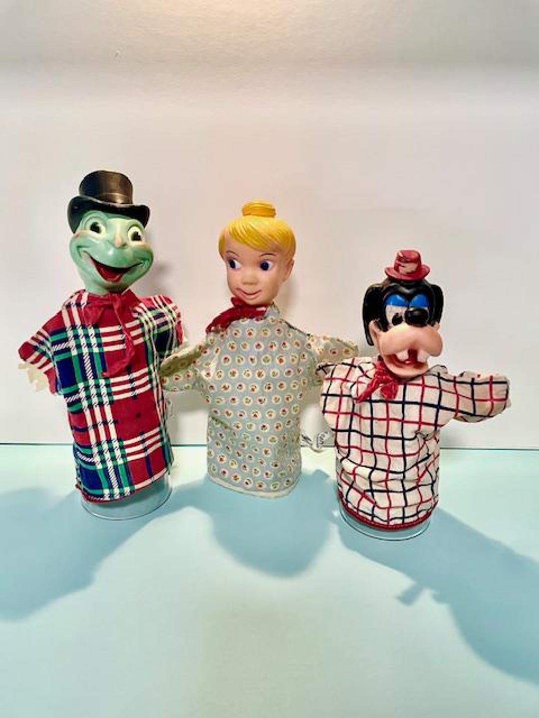 Six Vintage Hand Puppets by Gund - All Original Including Red Ribbons ...