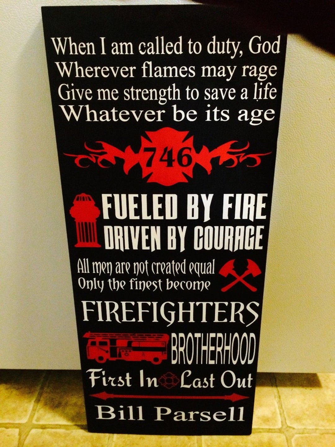 Firefighter Wood Sign. Fireman Wall Art - Etsy
