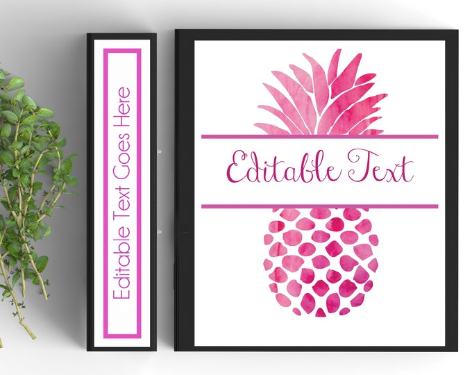 Pineapple Binder Cover-personalized Binder Inserts and Spines - Etsy