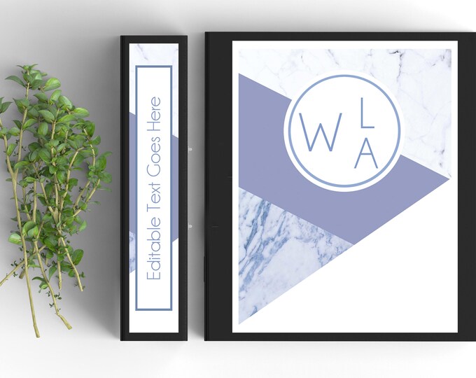 Marble Binder Cover set of 2 personalized Binder Inserts - Etsy