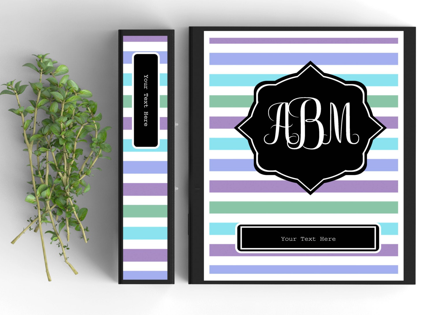 Paper Paper & Party Supplies Monogram Binder Cover-Personalized Binder ...