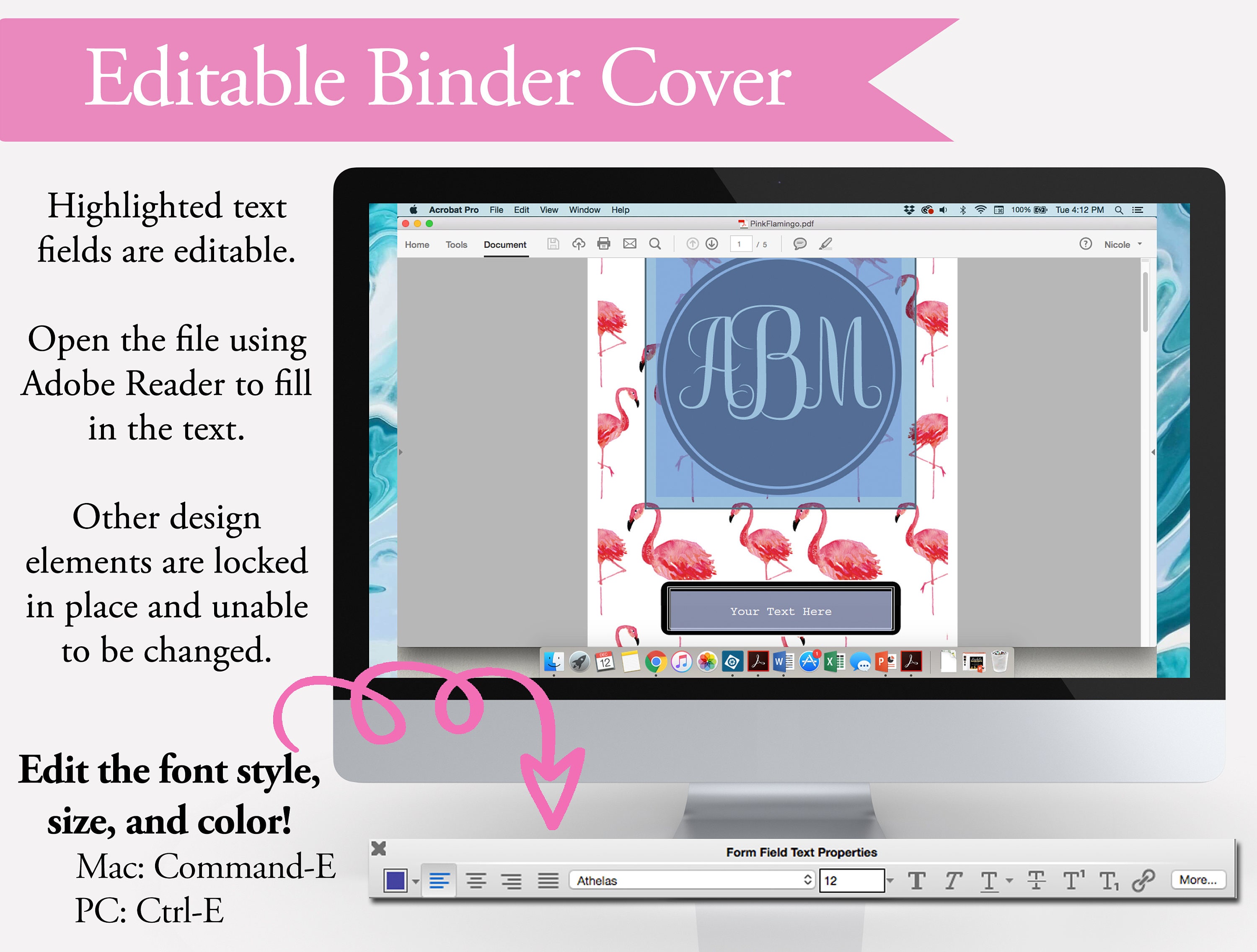 Monogram Binder Cover-personalized Binder Inserts and Spines - Etsy