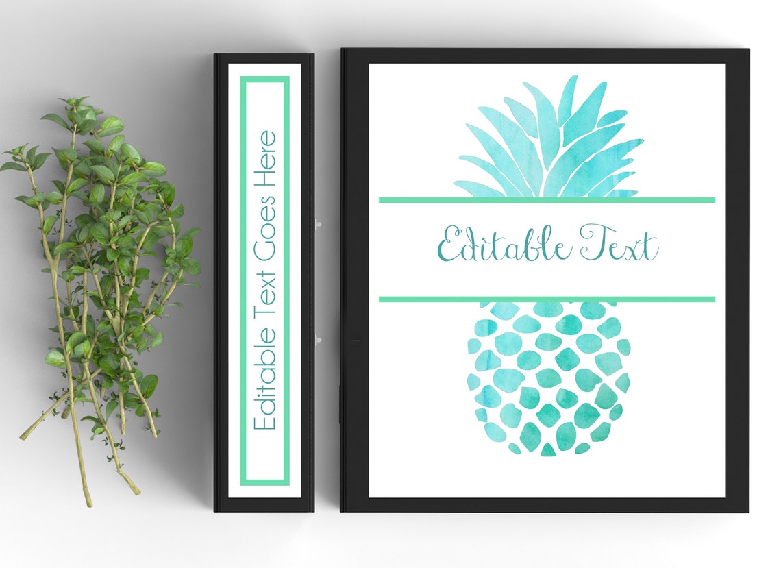 Pineapple Binder Cover-personalized Binder Inserts and Spines - Etsy