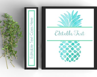 Pineapple Binder Cover-personalized Binder Inserts and Spines | Etsy