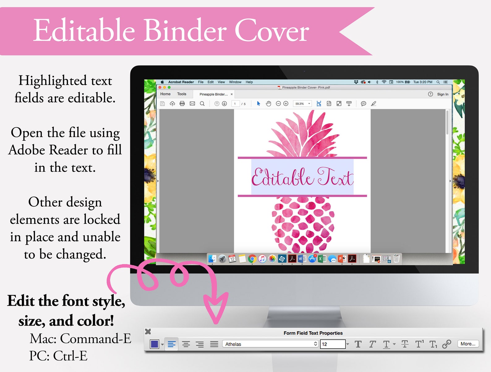 Pineapple Binder Cover-personalized Binder Inserts and Spines - Etsy