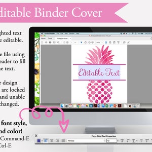 Pineapple Binder Cover-personalized Binder Inserts and Spines - Etsy