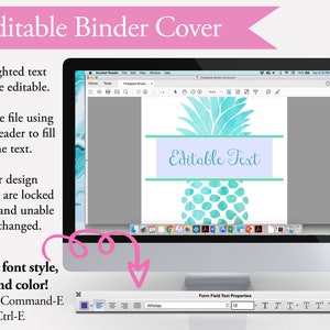 Pineapple Binder Cover-personalized Binder Inserts and Spines - Etsy