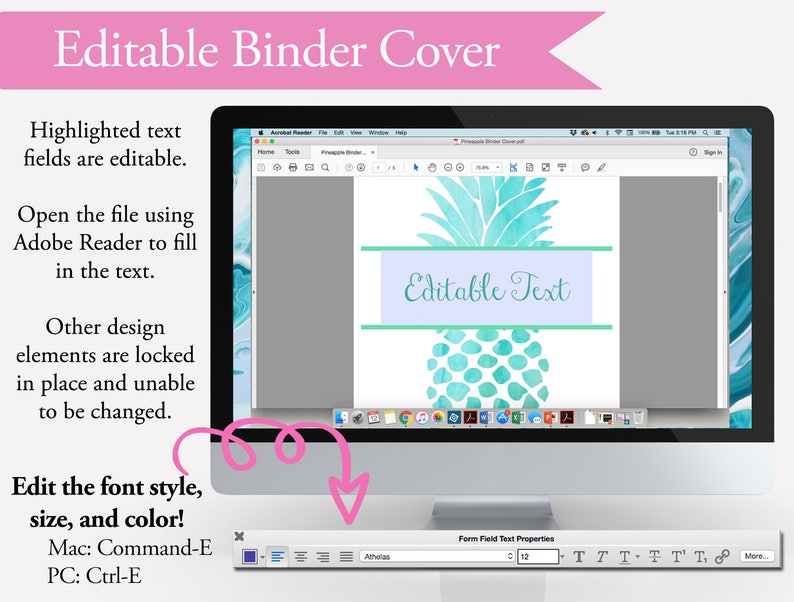 Pineapple Binder Cover-personalized Binder Inserts and Spines - Etsy