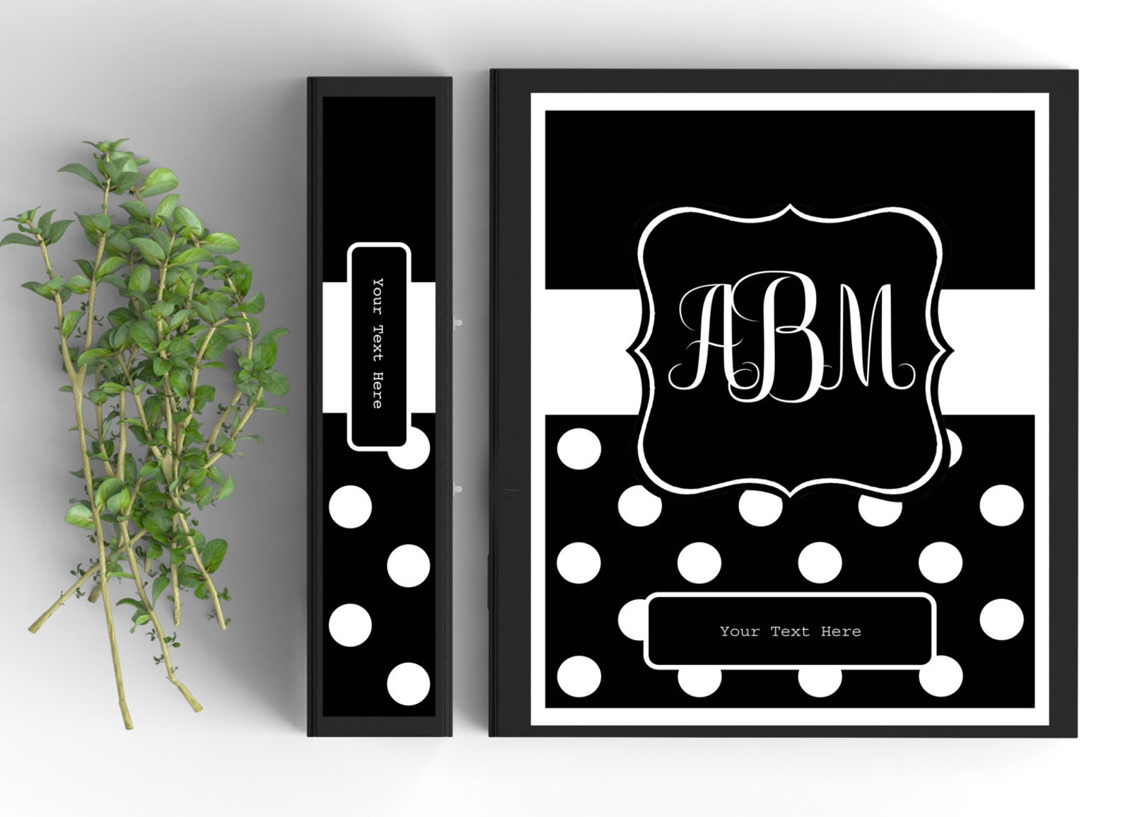 Monogram Binder Cover-personalized Binder Inserts and Spines - Etsy